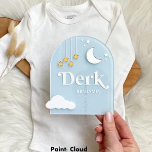 Cloud Baby Name Plaque, Sky Baby Birth Announcement, Acrylic Name ...