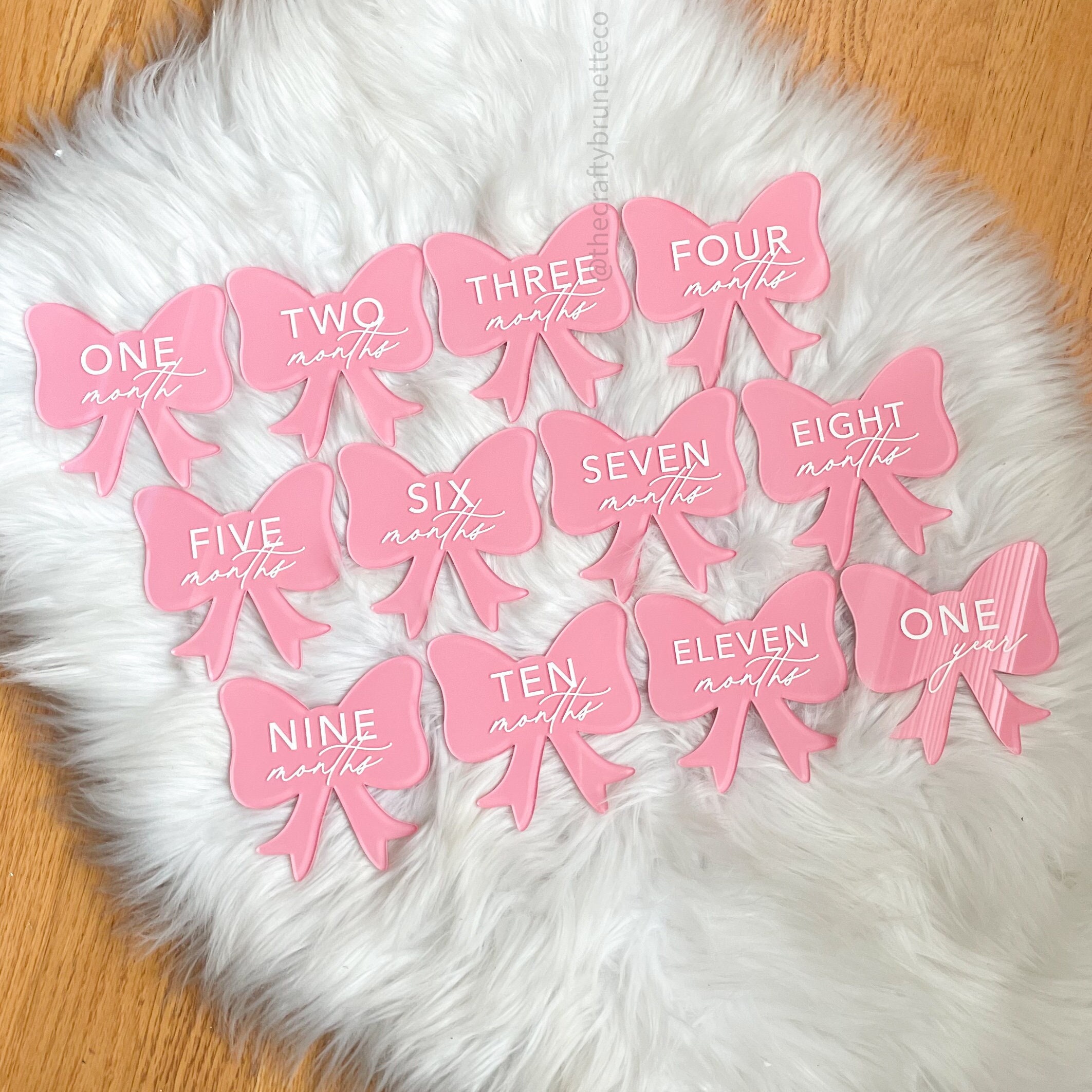 Bow Acrylic Milestone Set, Monthly Milestones, Acrylic Milestone Discs ...