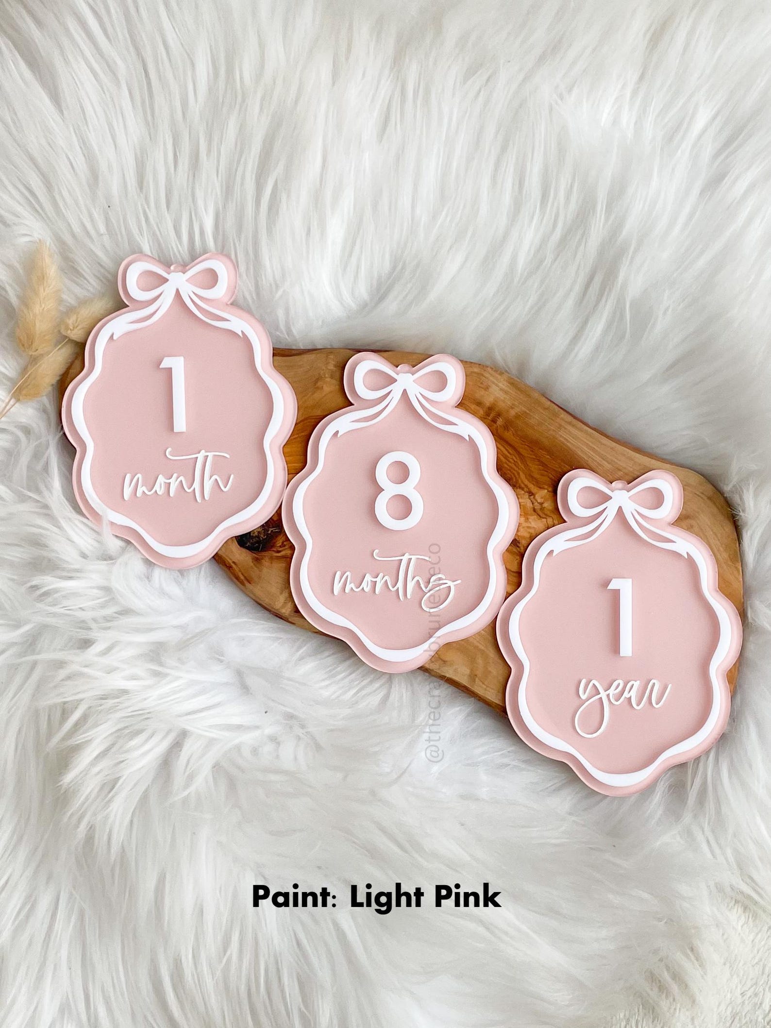 Bow Acrylic Milestone Set, Monthly Milestone Set, Acrylic Milestone ...
