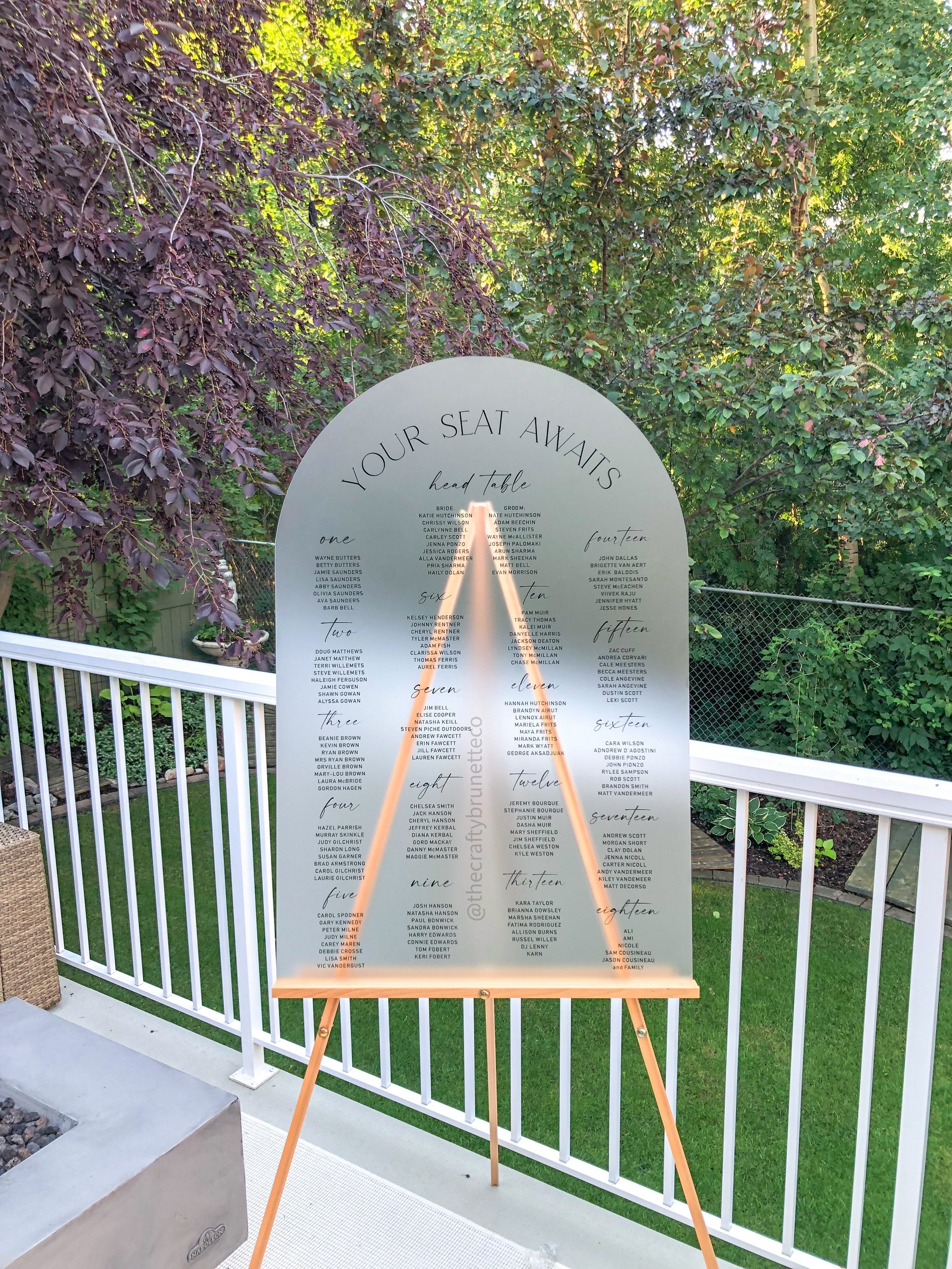Frosted Arch Acrylic Seating Chart Arch Acrylic Seating - Etsy