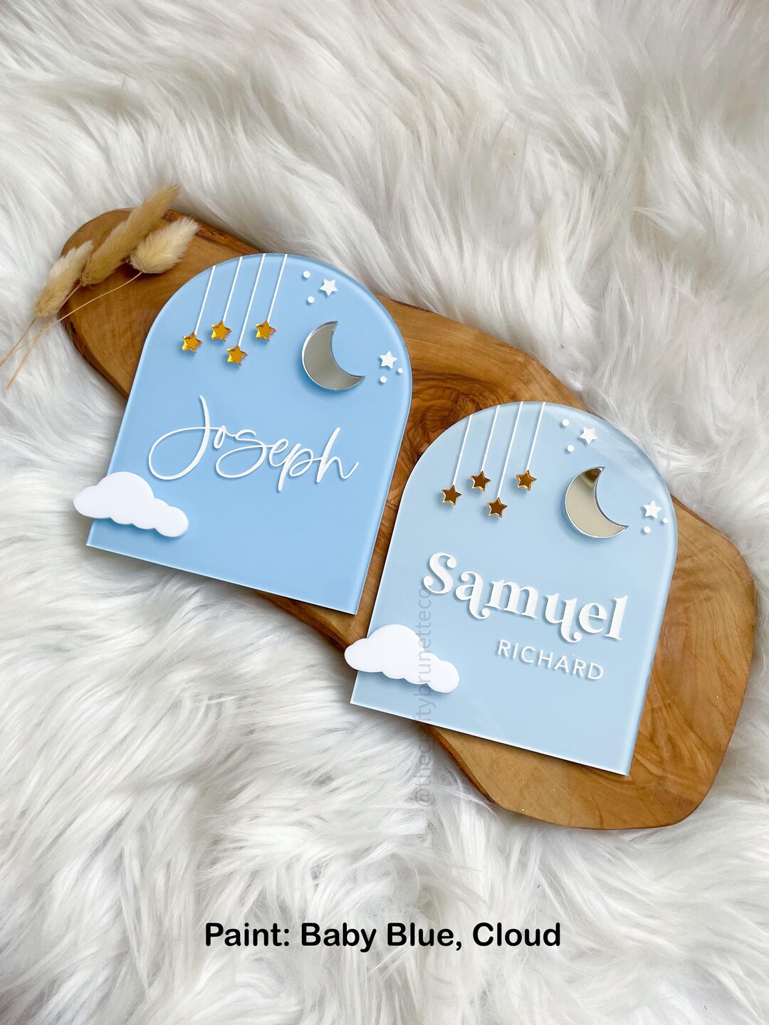Cloud Baby Name Plaque, Sky Baby Birth Announcement, Acrylic Name ...
