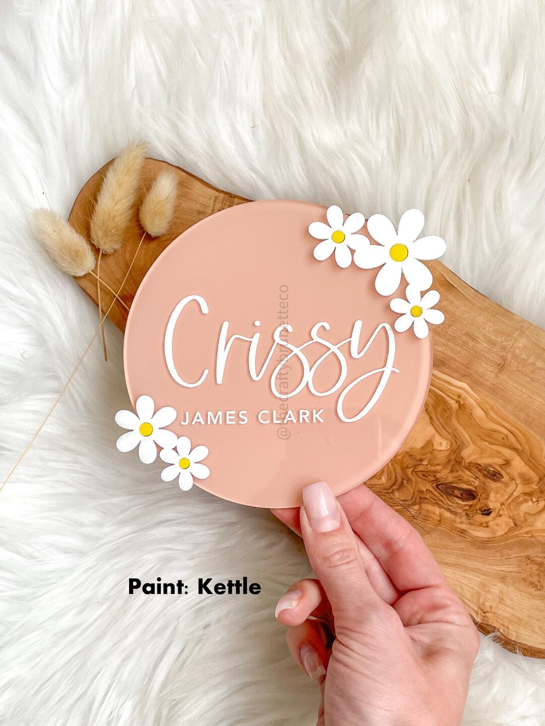 Daisy Baby Name Plaque, Boho Baby Birth Announcement, Acrylic Name ...