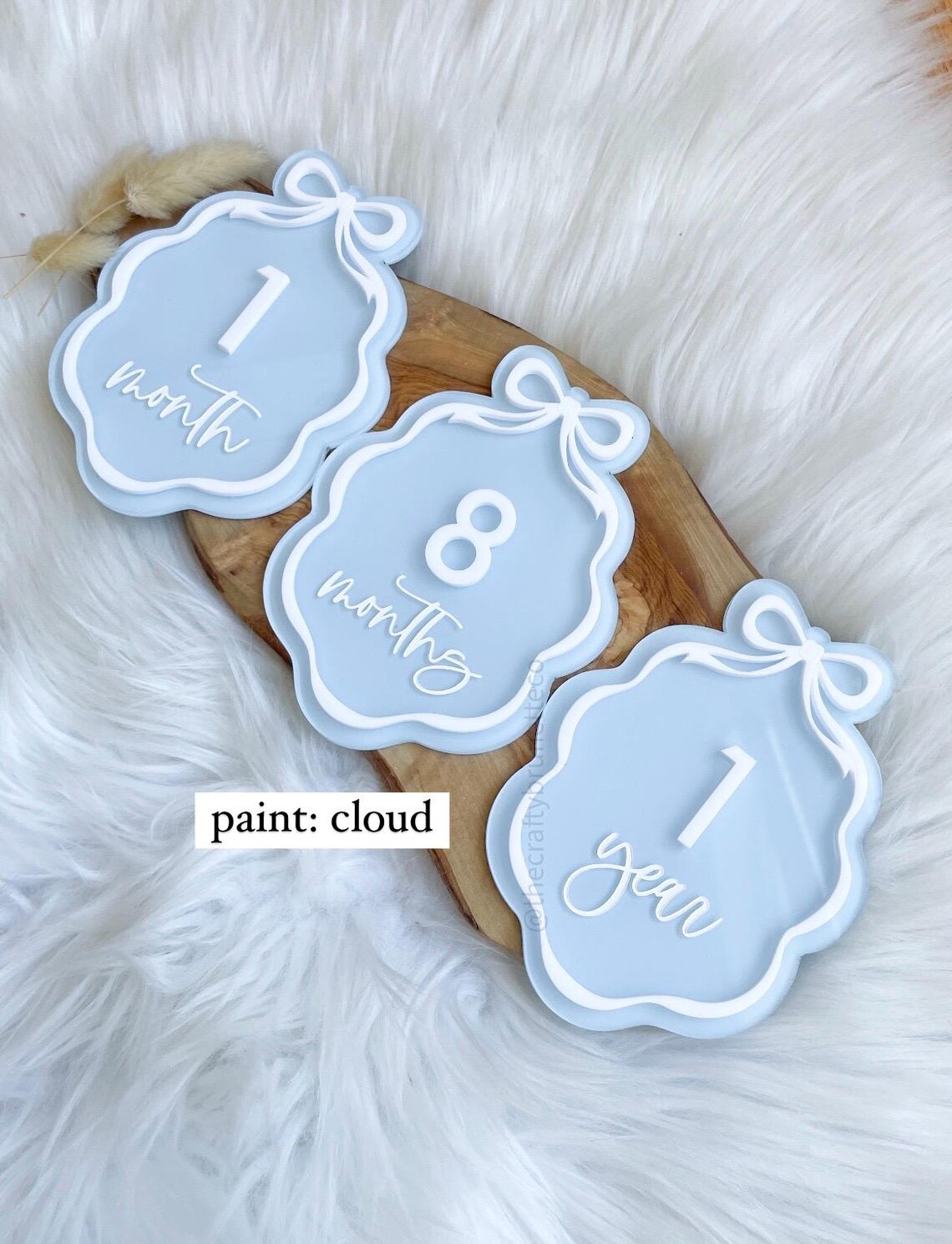 Bow Acrylic Milestone Set, Monthly Milestone Set, Acrylic Milestone ...