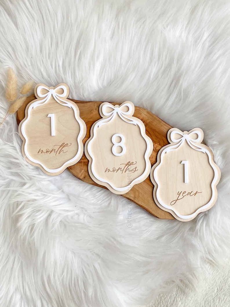 Bow Milestone Set, Monthly Milestone Set, Bow Croquette Milestones ...