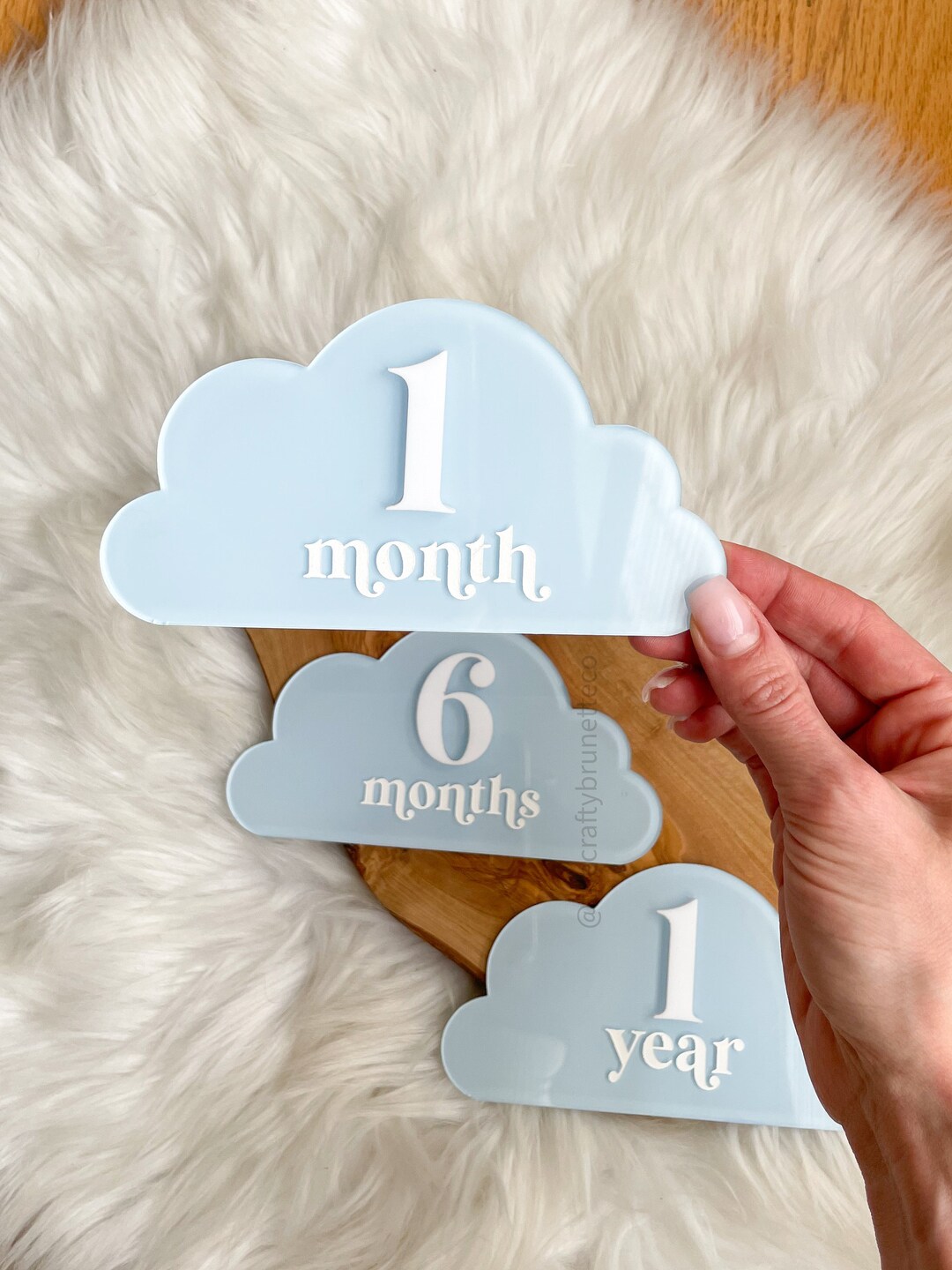 Cloud Acrylic Milestone Set, Monthly Milestone Set, Acrylic Milestone ...