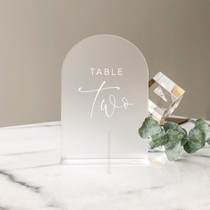 Acrylic Table Numbers With Stand Arch Wedding Table Numbers | Etsy