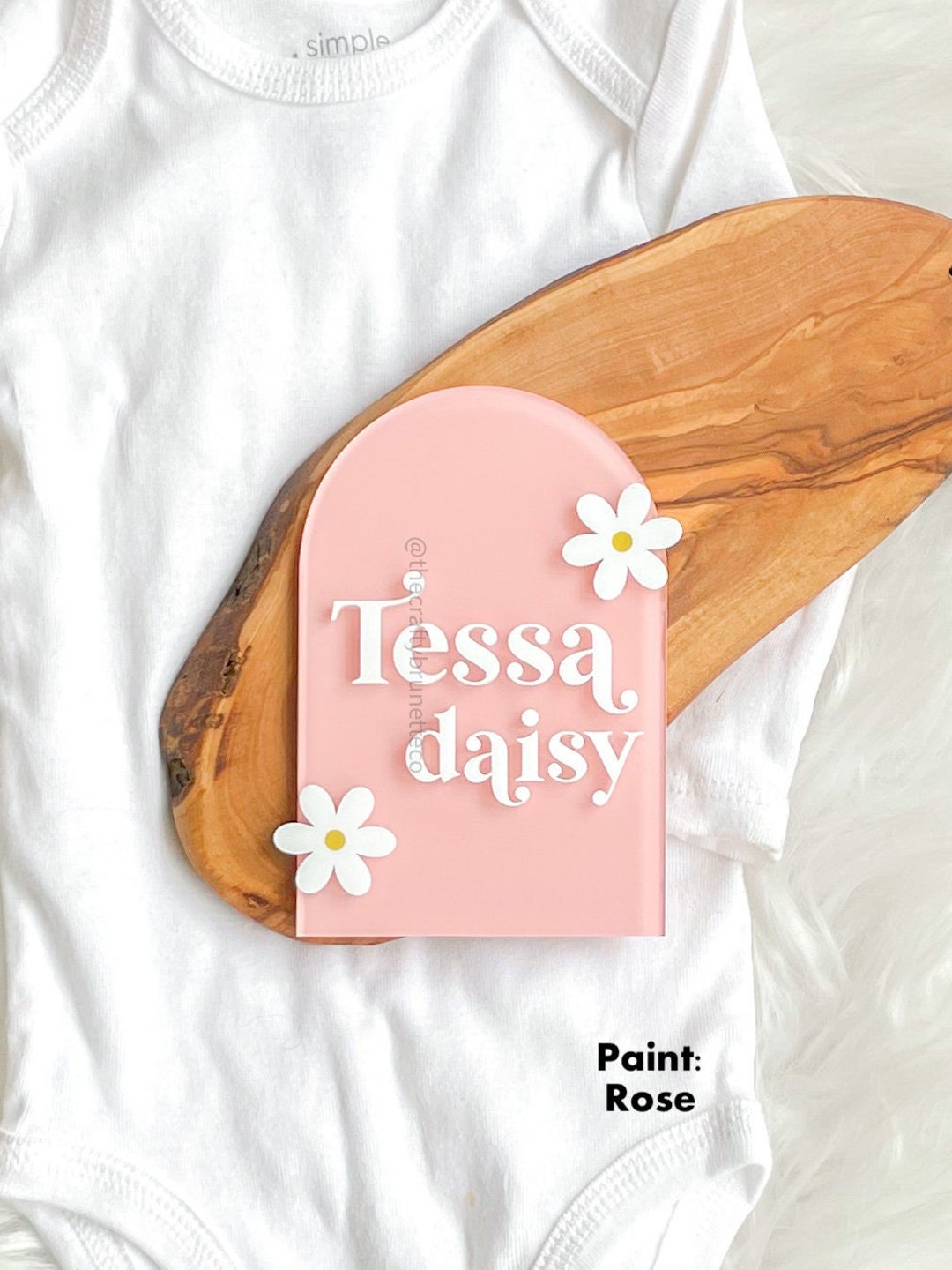Daisy Baby Name Plaque, Boho Baby Birth Announcement, Acrylic Name ...