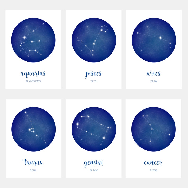 Taurus Print Star Sign Print Constellation Print April / - Etsy