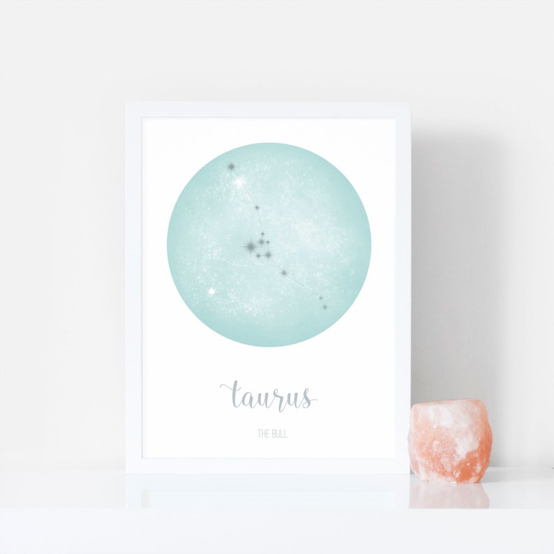 Taurus Print Star Sign Print Constellation Print April / - Etsy