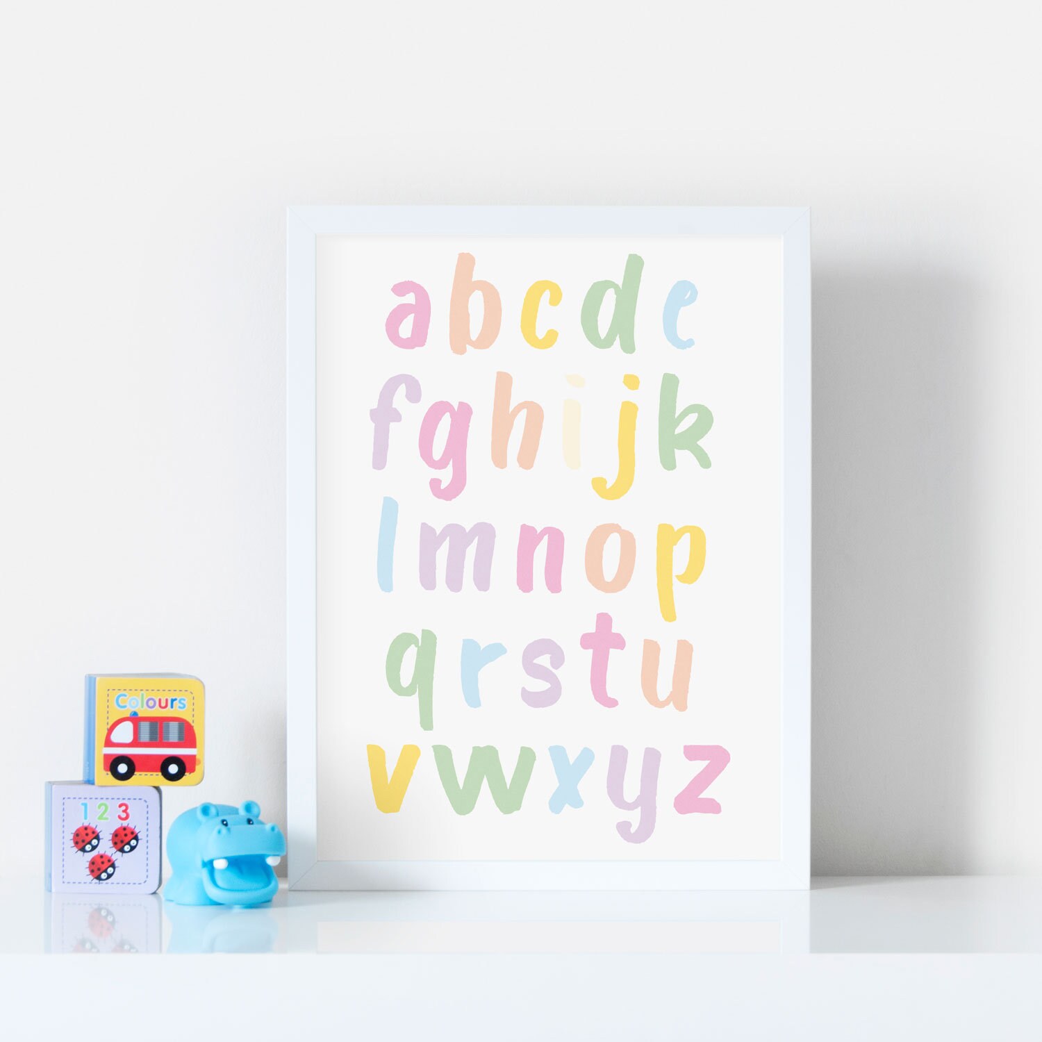 Rainbow Nursery Alphabet Print Lowercase Alphabet Poster - Etsy