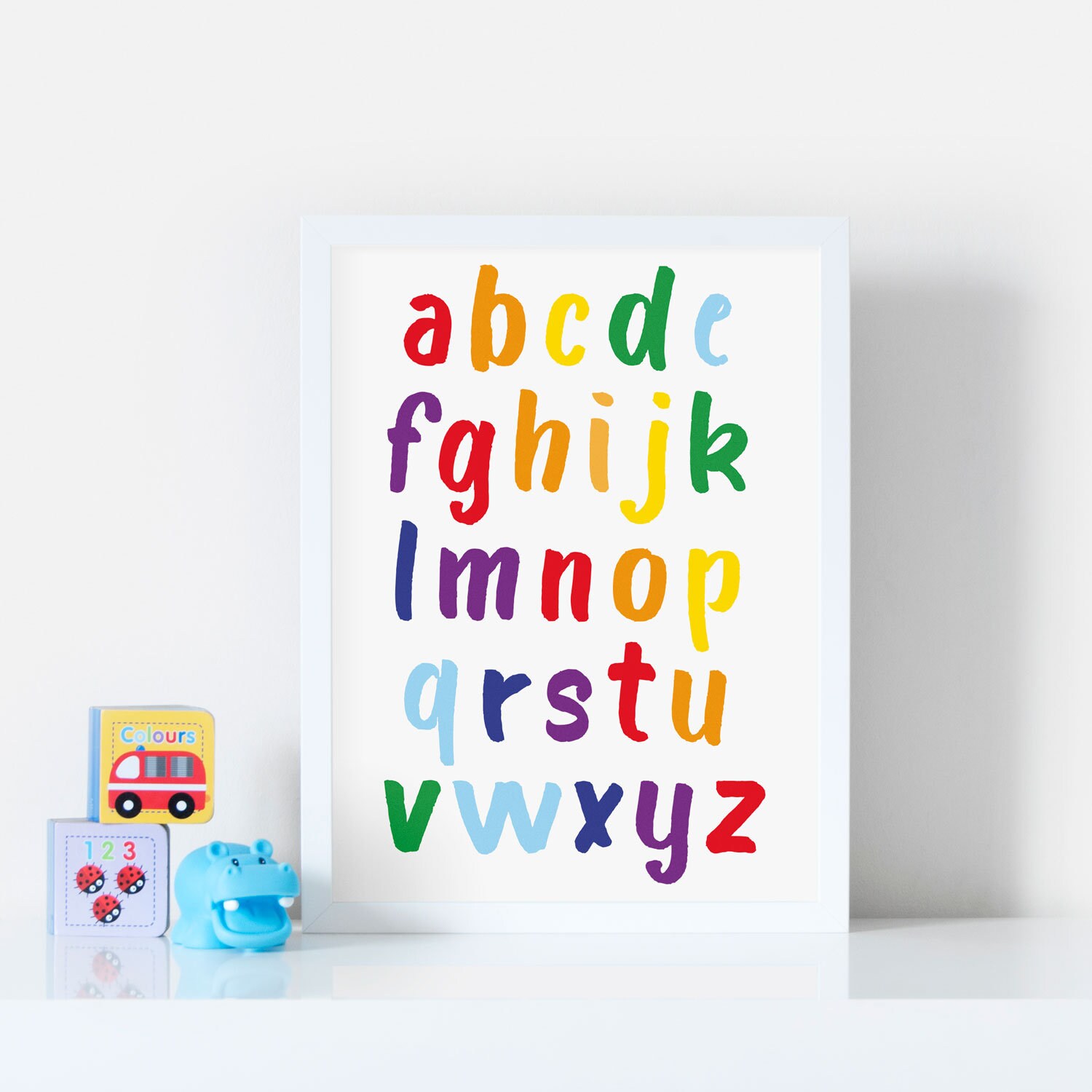 Rainbow Nursery Alphabet Print Lowercase Alphabet Poster - Etsy