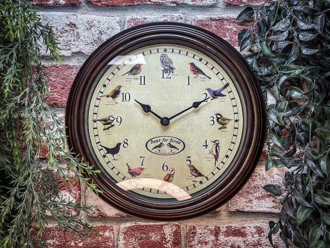 Engraved Personalised 29cm Wood Effect Clock, With Bird, Cat or Dog ...