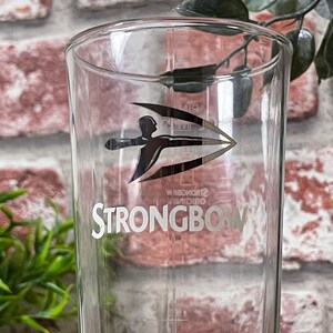 Engraved Strongbow Pint Glass. Personalised With Your Message. Great ...