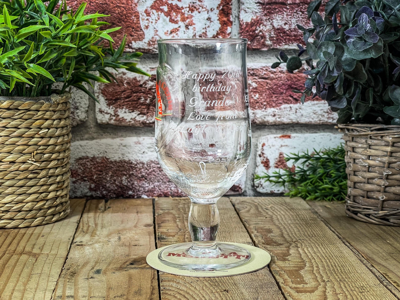 Engraved Birra Moretti Pint Glass. Personalised With Your | Etsy