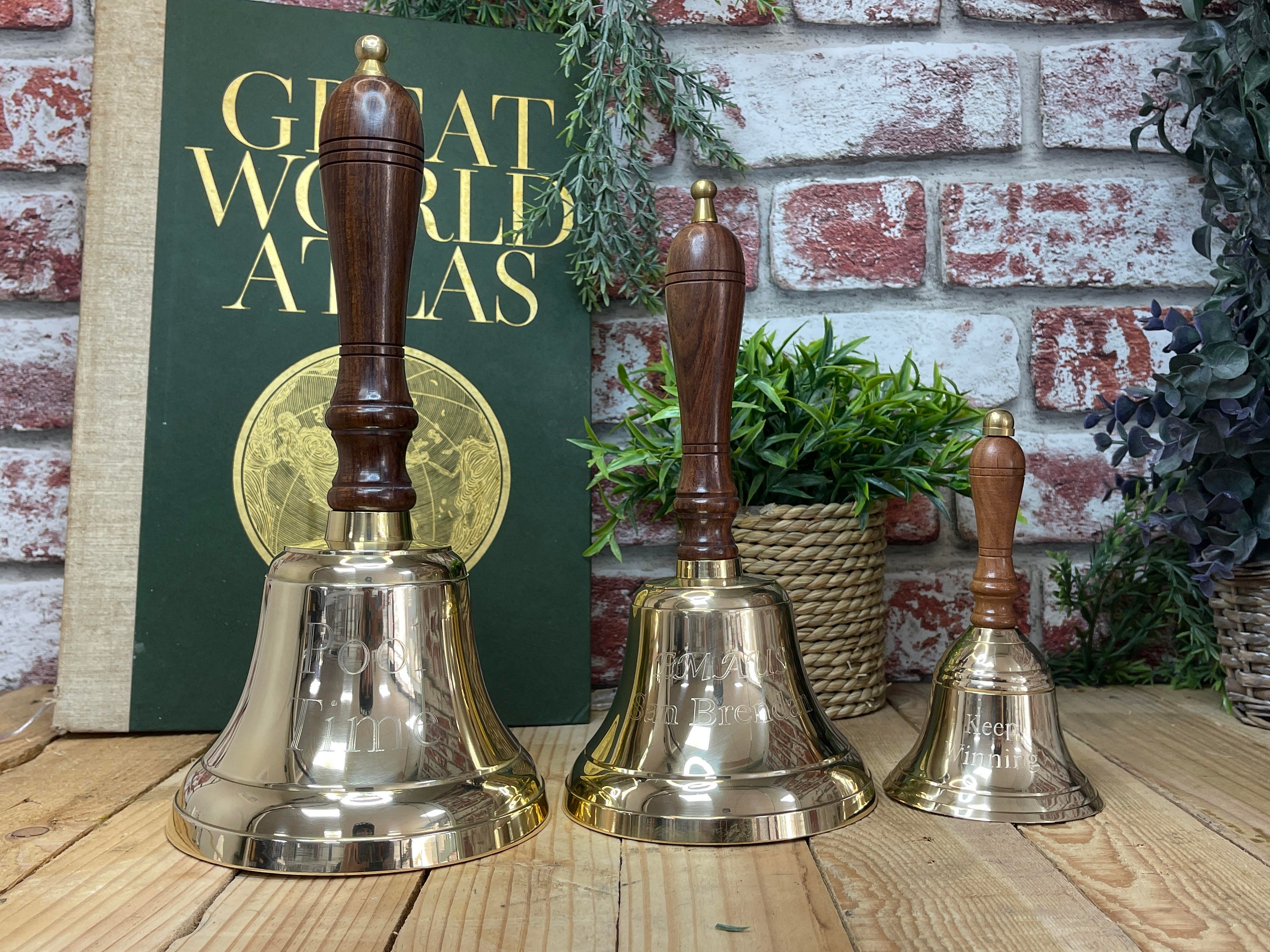 Personalised Brass Hand Bell. Engraved With Your Message - Etsy UK