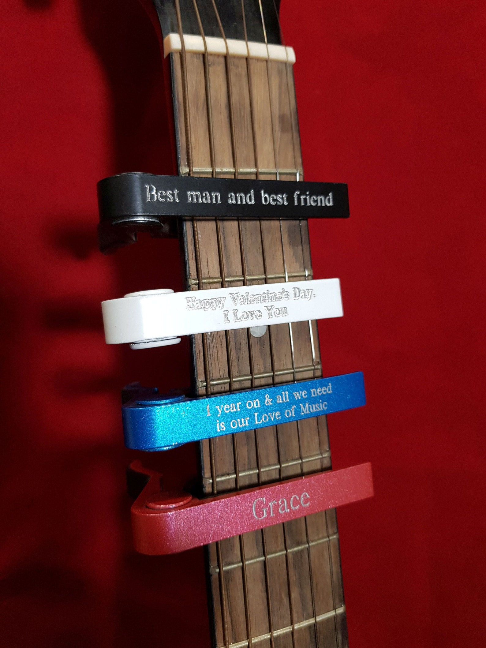 PERSONALISED Guitar Capo Multiple Colours Birthday - Etsy