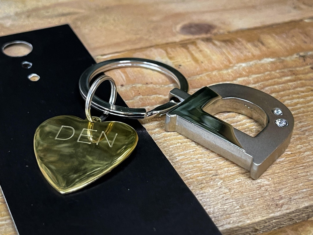 Letter Chrome Silver Chunky Alphabet Key Rings! A-Z! Engraved With Your ...