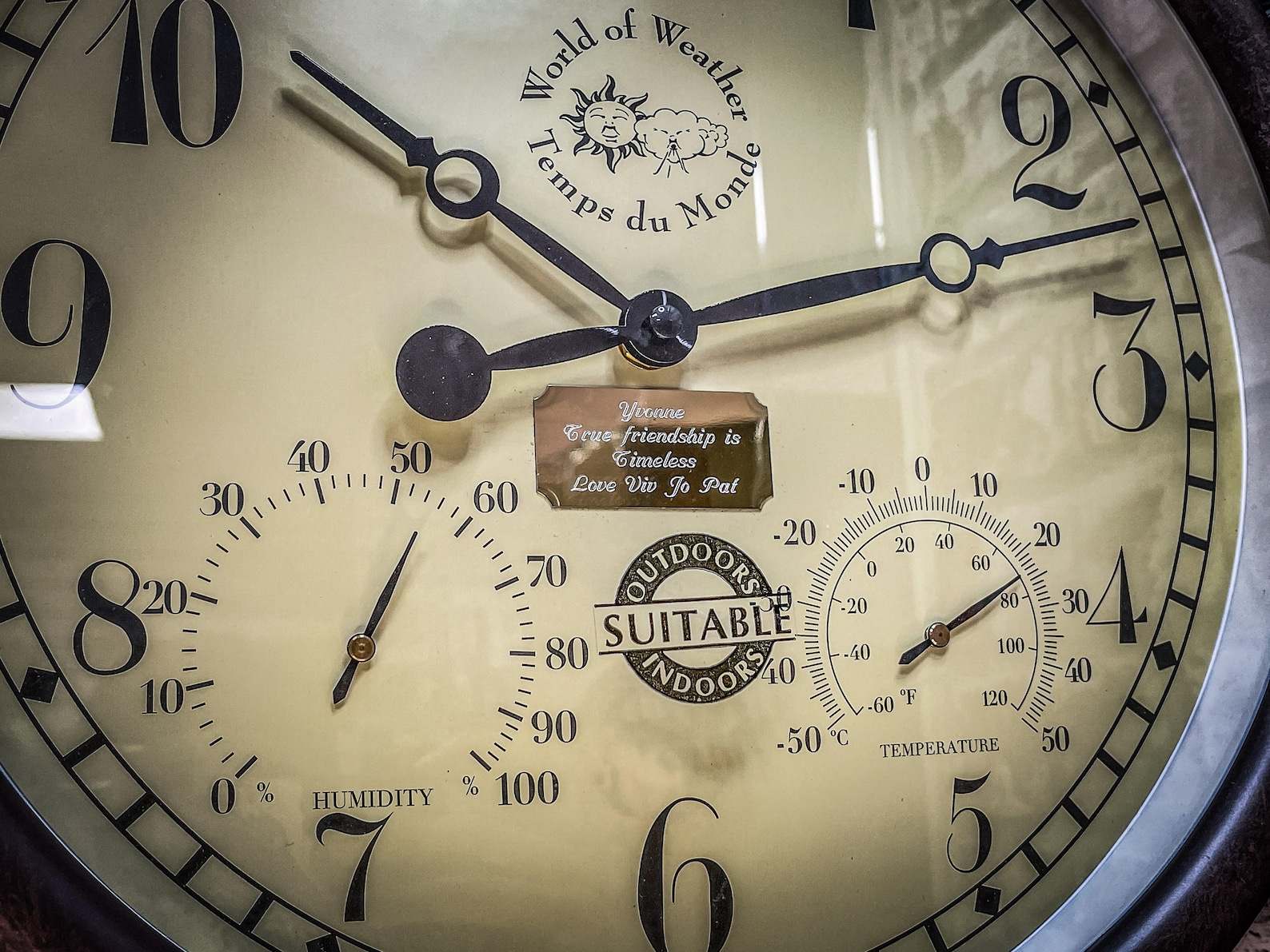 Personalised 15 Inch Wall Clock and Weather Station. Engraved With a ...