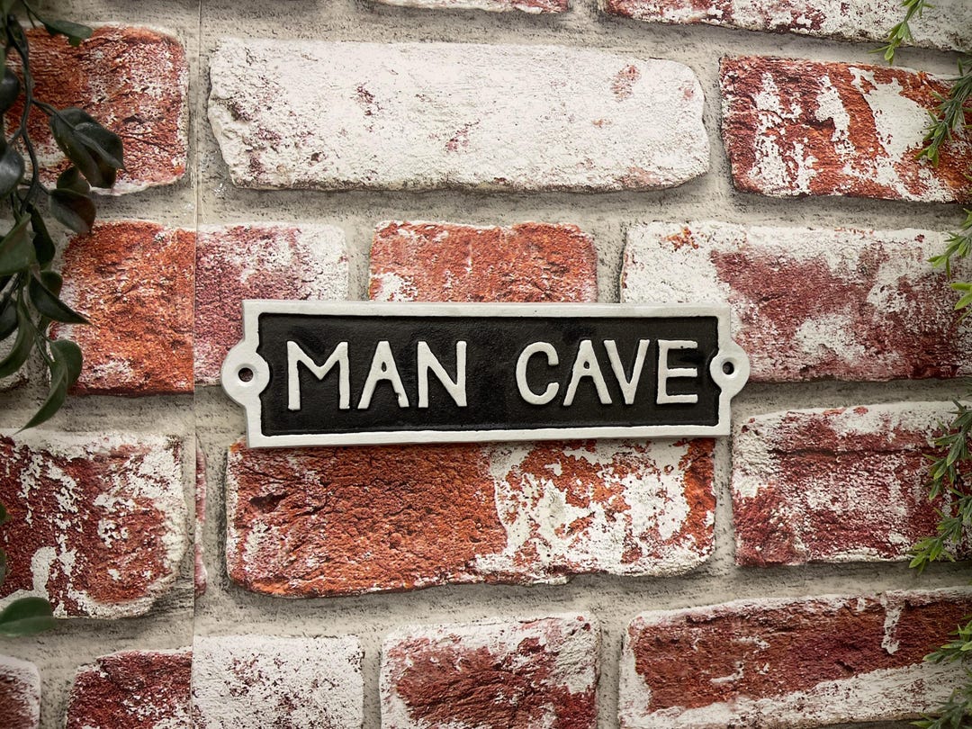 Cast Iron "man Cave" Sign - Quirky Sign for His Man Cave - Etsy