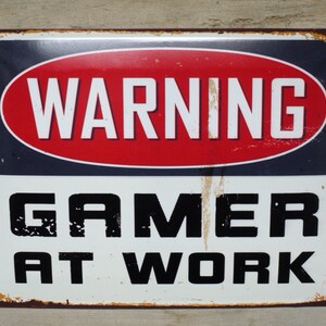 Warning Gamer at Work Sign Funny Sign Novelty Gift Kids - Etsy