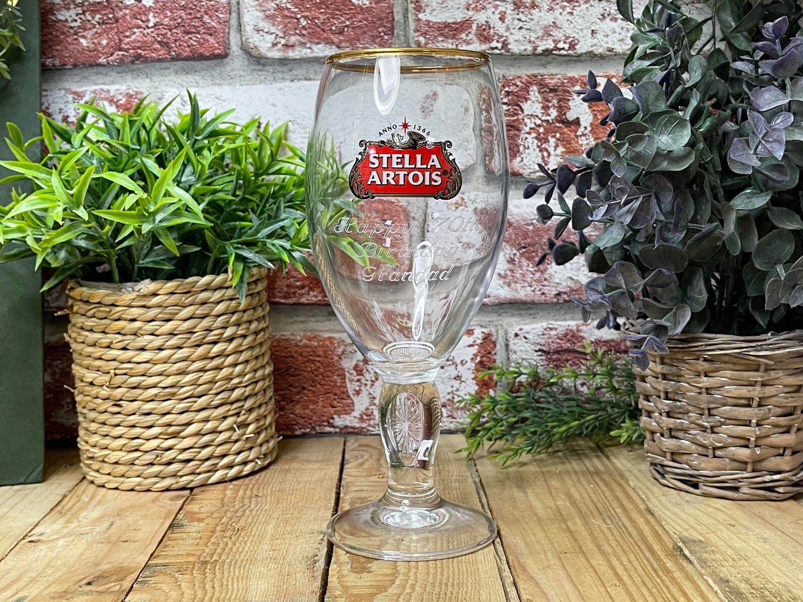 Engraved Stella Artois Chalice Pint Glass. Personalised With | Etsy