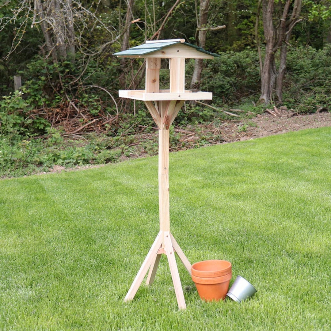 Personalised Wooden Bird Table - Laser Engraved With Your Message for a ...