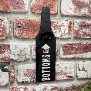 Cast Iron "bottoms Up" Sign and Bottle Opener - Novelty Plaque - Etsy