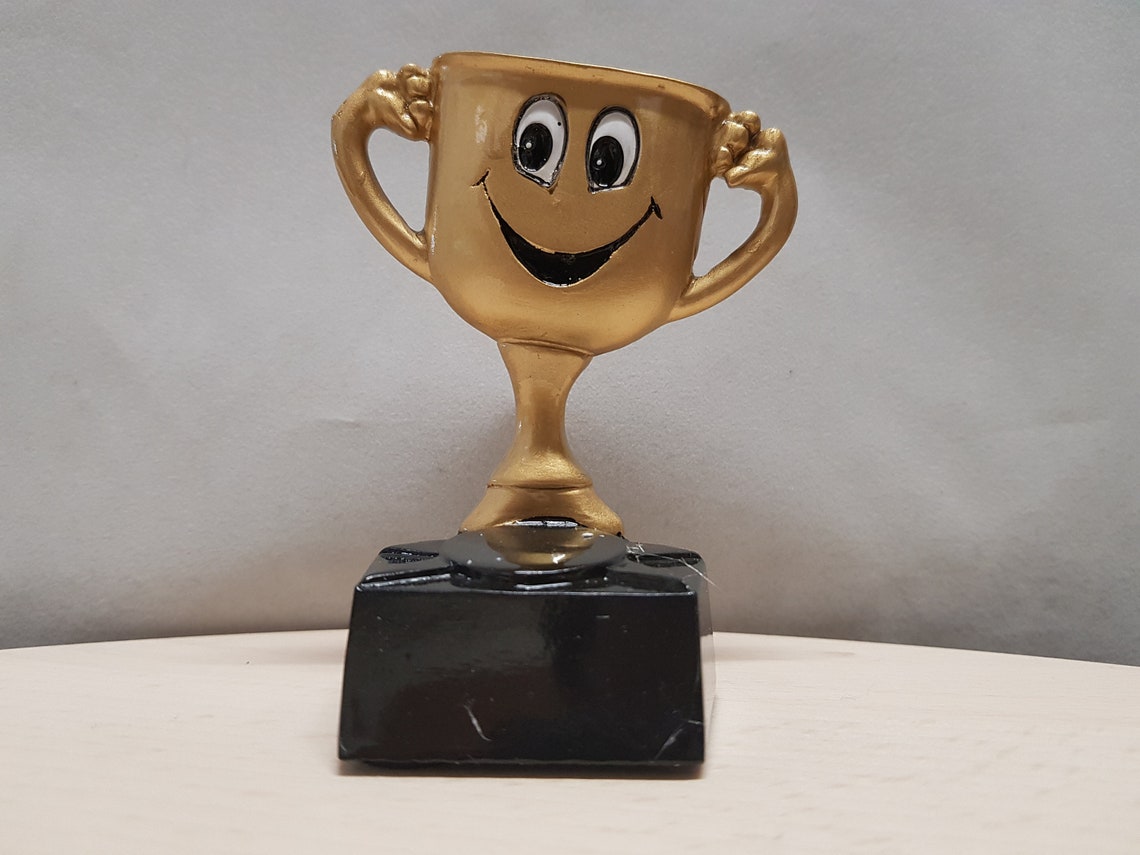 Happy Face Trophy - Solid Resin - Engraved! 2 Sizes Available - Great ...