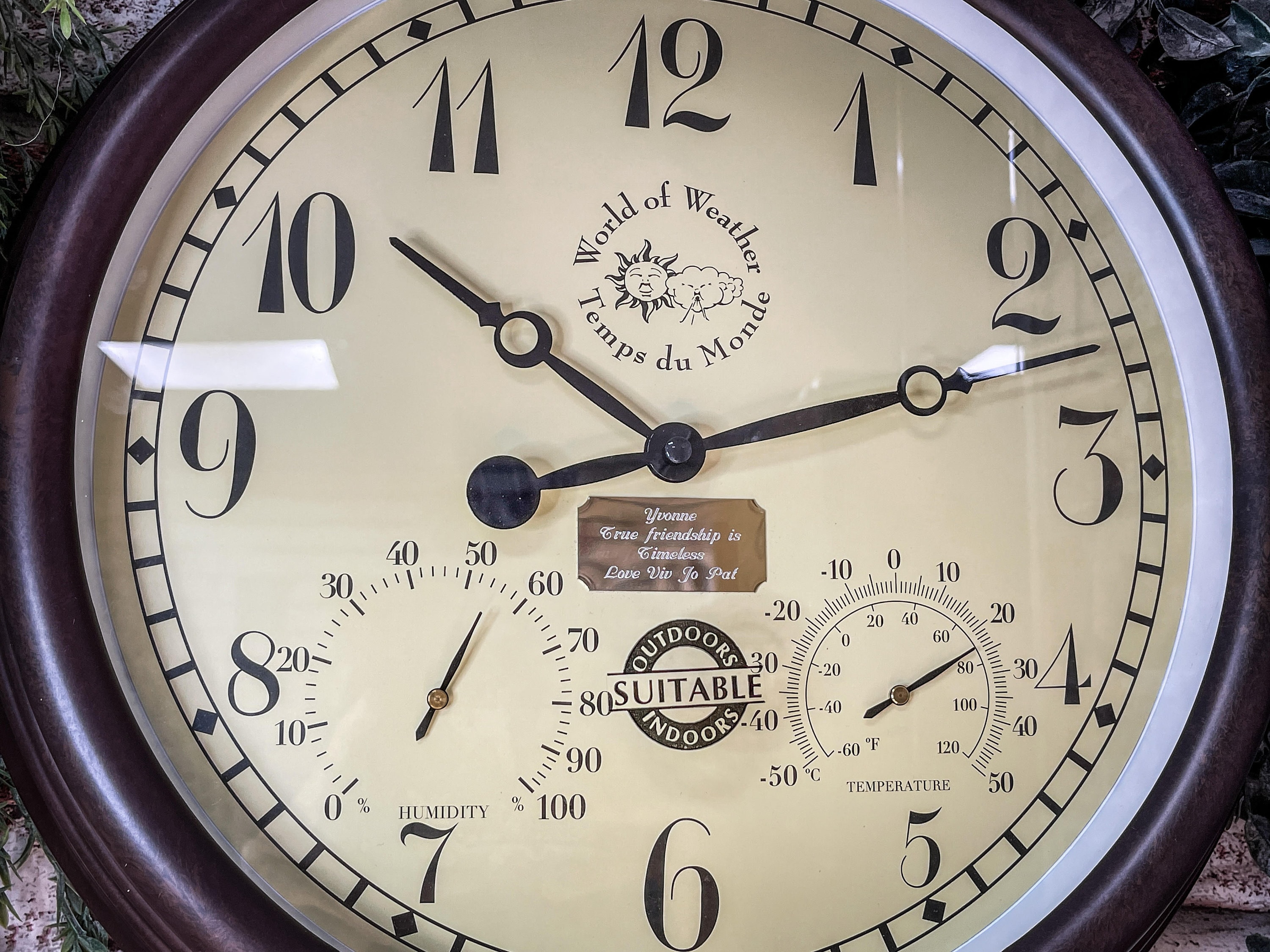 Personalised 15 Inch Wall Clock and Weather Station. Engraved With a ...