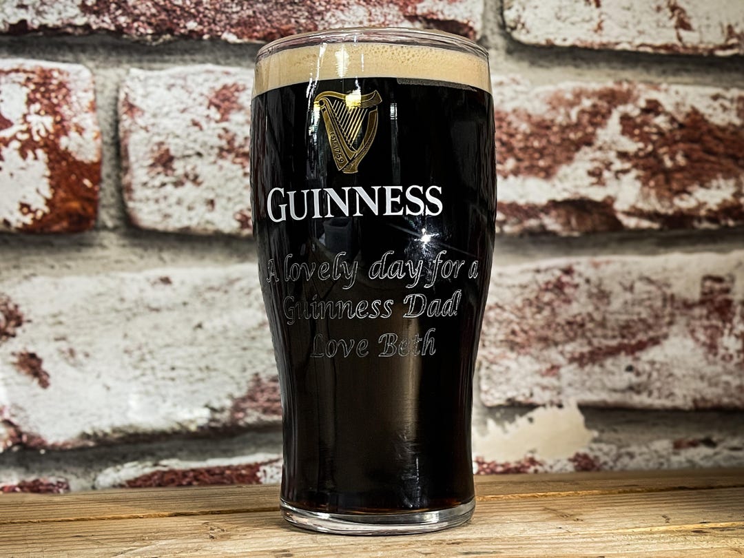 Personalised Guinness Tulip Pint Glass - Brand New Design - Engraved ...