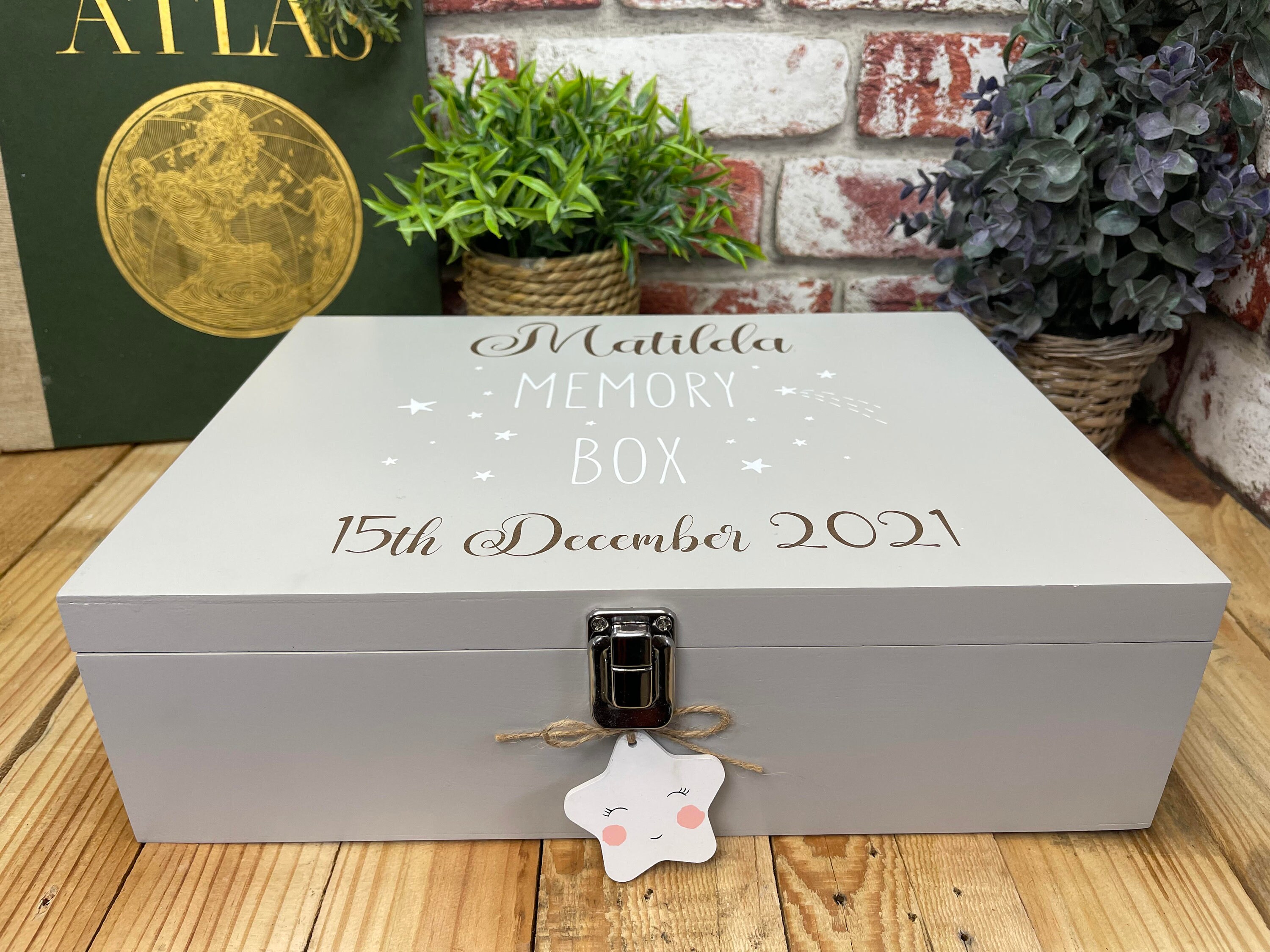 Personalised Baby Memory Box Customised With Name and D.O.B - Etsy