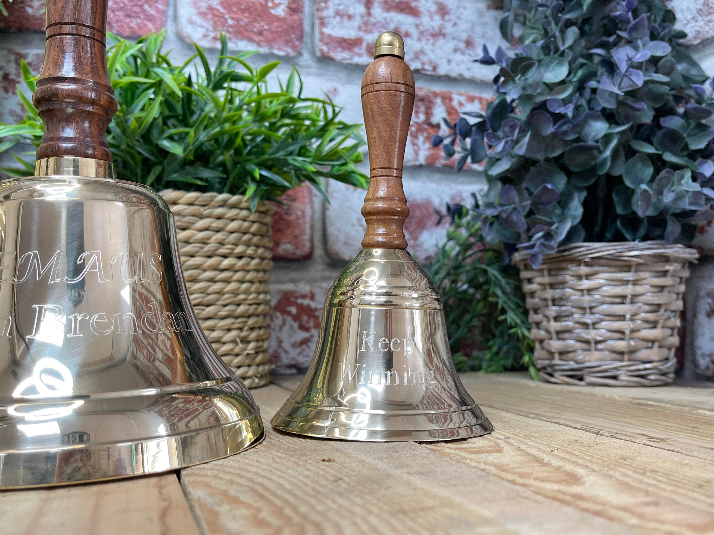 Personalised Brass Hand Bell. Engraved With Your Message - Etsy UK