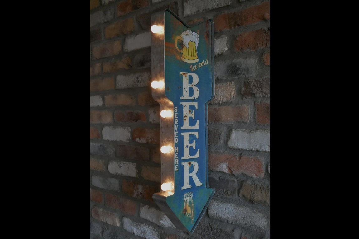 Light up Beer Bar Sign Perfect for Pub Bar Man Cave She - Etsy UK