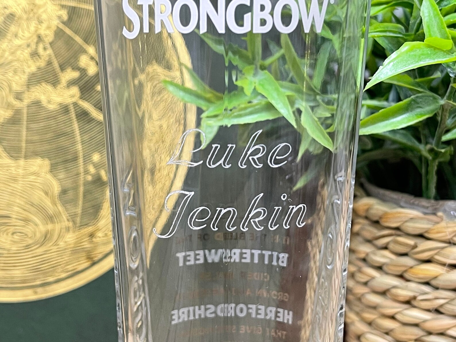 Engraved Strongbow Pint Glass. Personalised With Your Message. Great ...