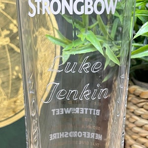 Engraved Strongbow Pint Glass. Personalised With Your Message. Great ...