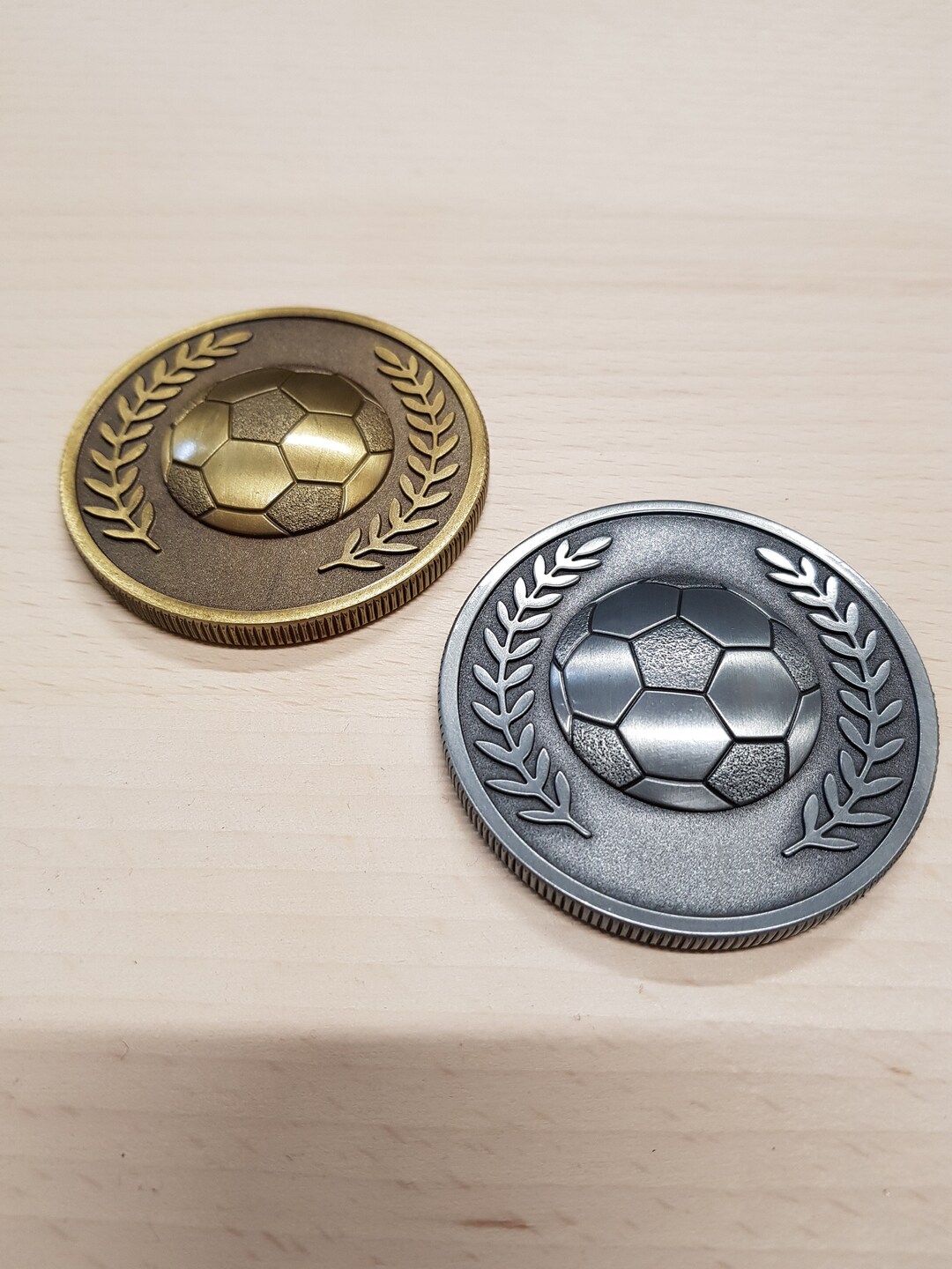 Heavyweight Solid Metal Football Medallion - Engraved With Your Message ...