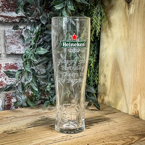Engraved Heineken Pint Glass. Personalised With Your Message. Great for ...