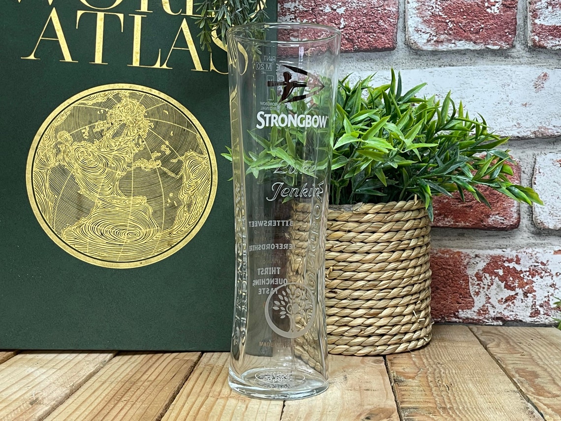 Engraved Strongbow Pint Glass. Personalised With Your Message. Great ...