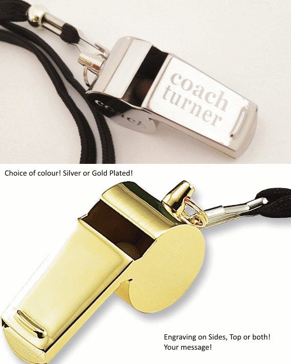 Personalised Engraved Stainless Steel or Gold Plated Whistle - Etsy UK