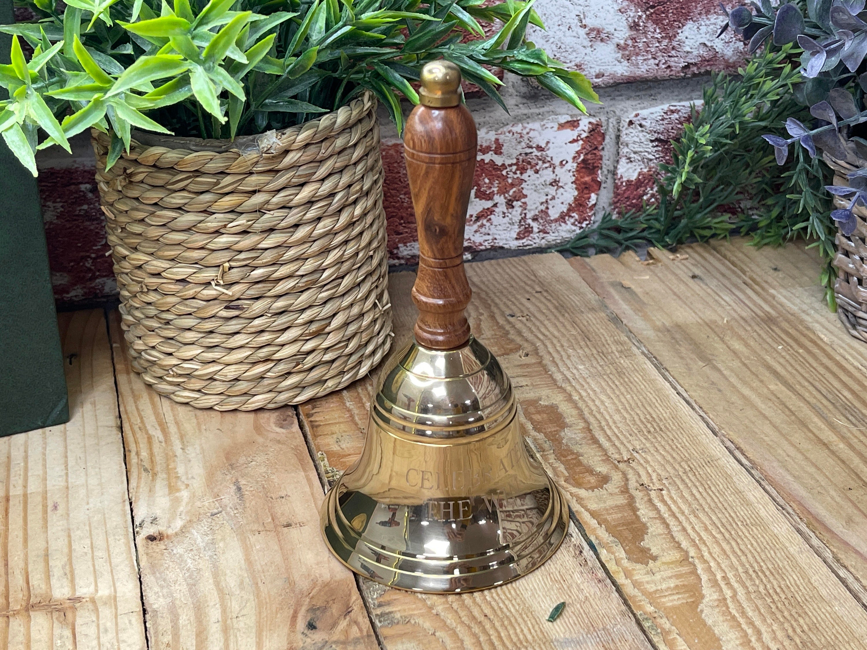 Personalised Brass Hand Bell. Engraved With Your Message - Etsy UK