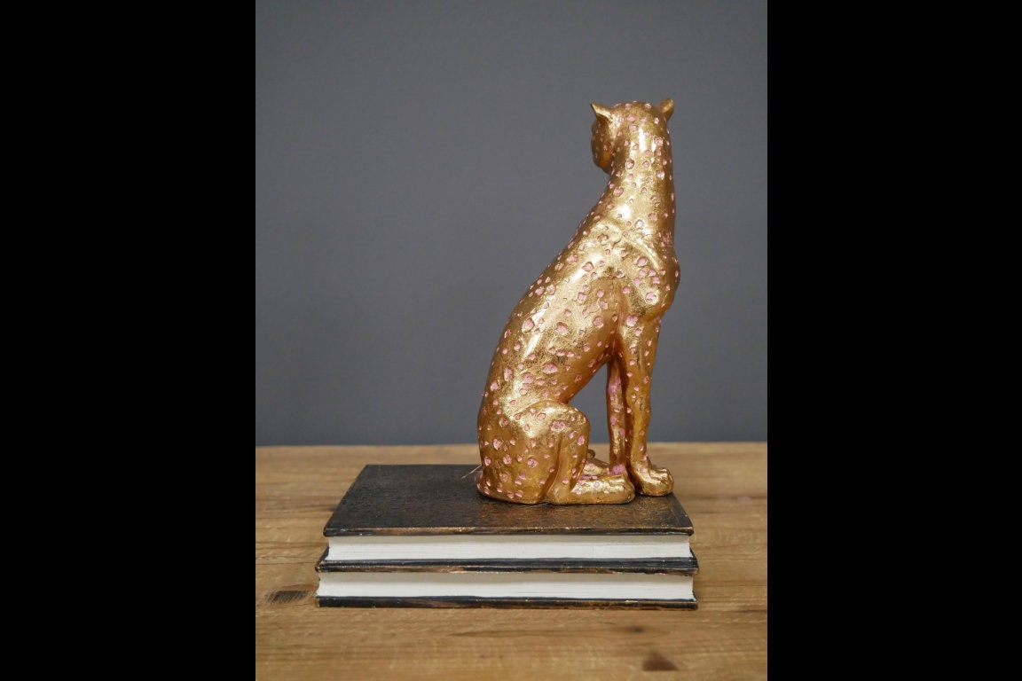 Stunning Pair of Gold/pink Leopard Bookends - Perfect for Birthday ...