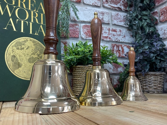 Personalised Brass Hand Bell. Engraved With Your Message - Etsy UK
