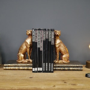 Stunning Pair of Gold/pink Leopard Bookends - Perfect for Birthday ...