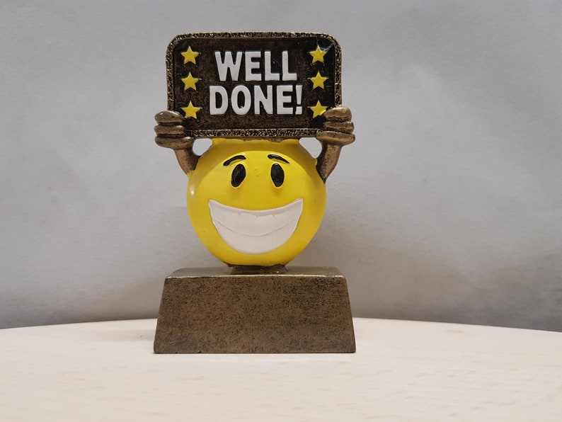 Happy Chappy Well Done Trophy Solid Resin Engraved | Etsy