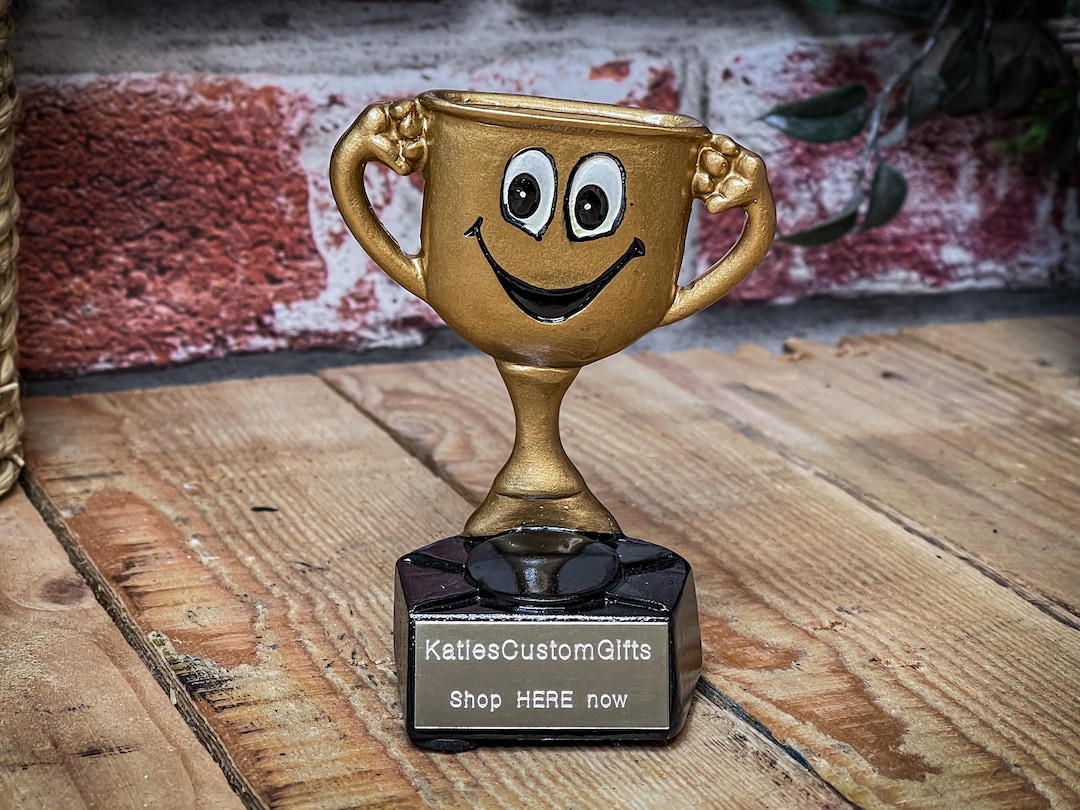 Happy Face Trophy - Solid Resin - Engraved! 2 Sizes Available - Great ...