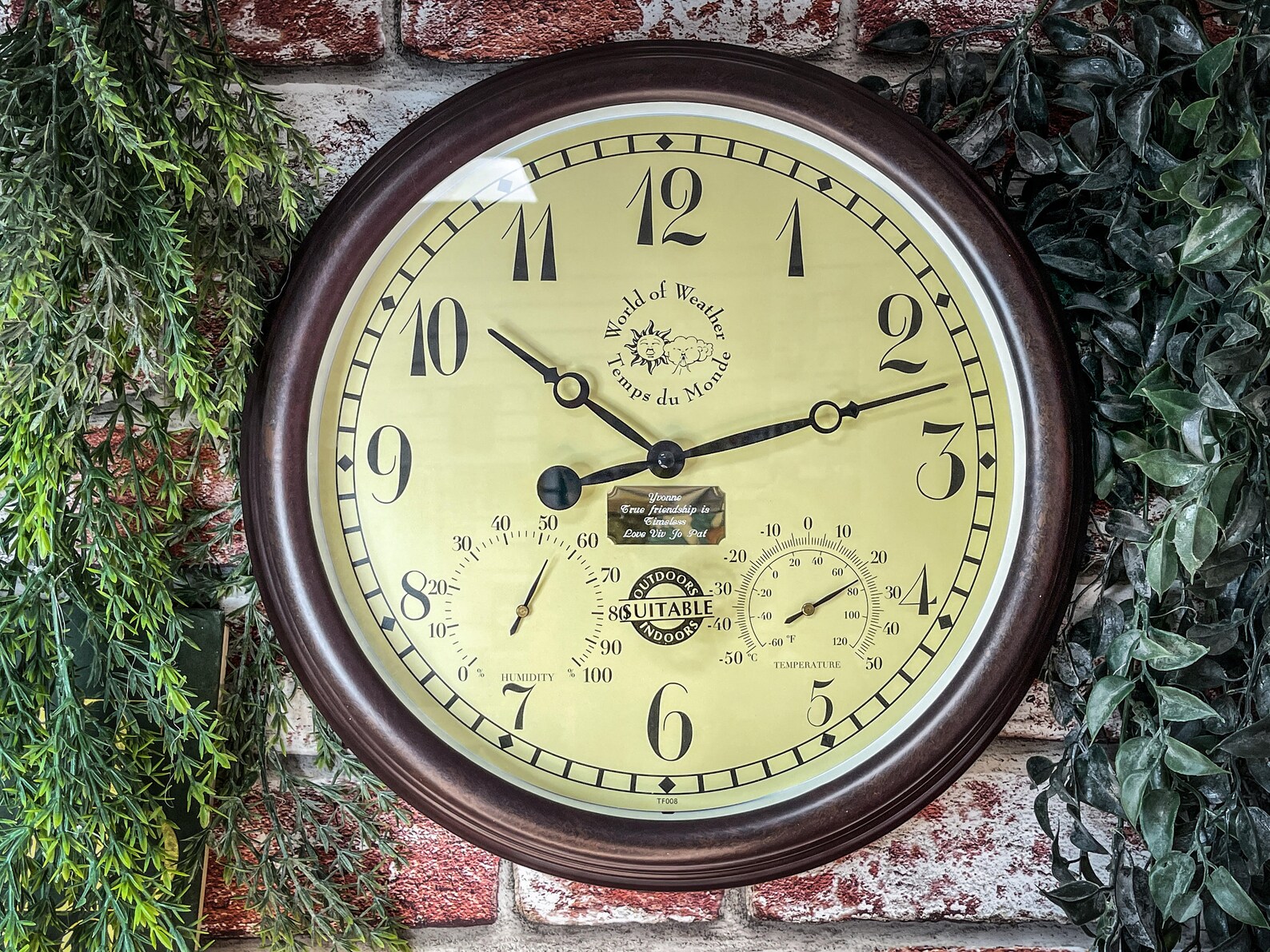 Personalised 15 Inch Wall Clock and Weather Station. Engraved With a ...