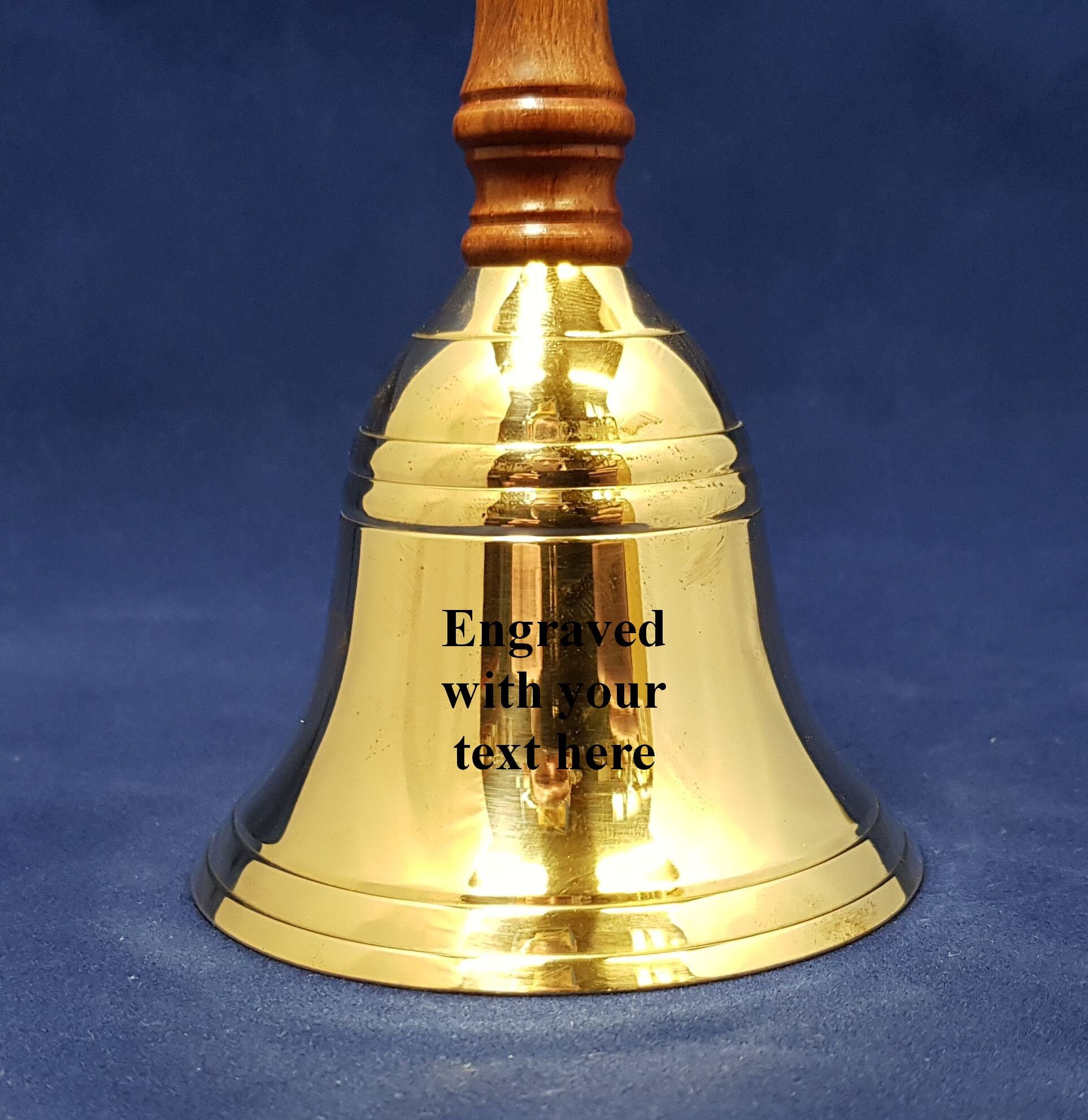 Personalised Brass Hand Bell. Engraved With Your Message | Etsy UK