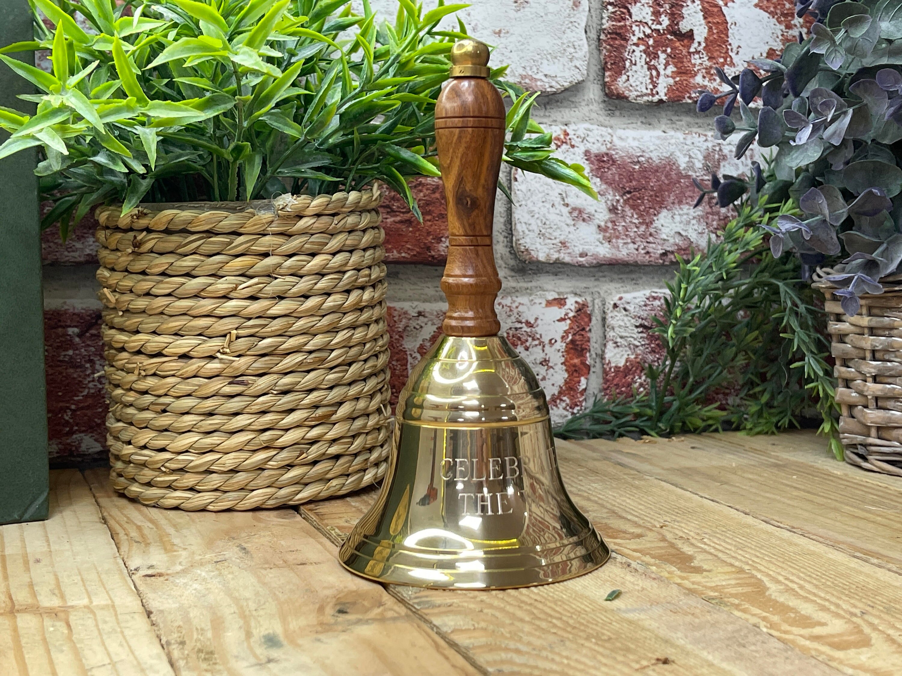 Personalised Brass Hand Bell. Engraved With Your Message - Etsy UK