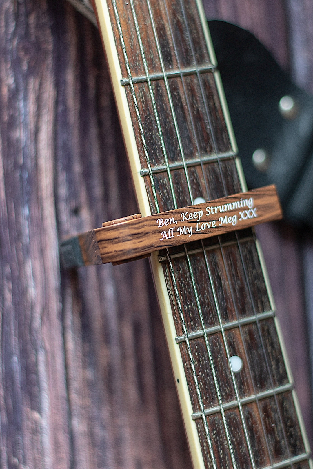 PERSONALISED Guitar Capo -wood Effect - Birthday, Anniversary, Musician ...