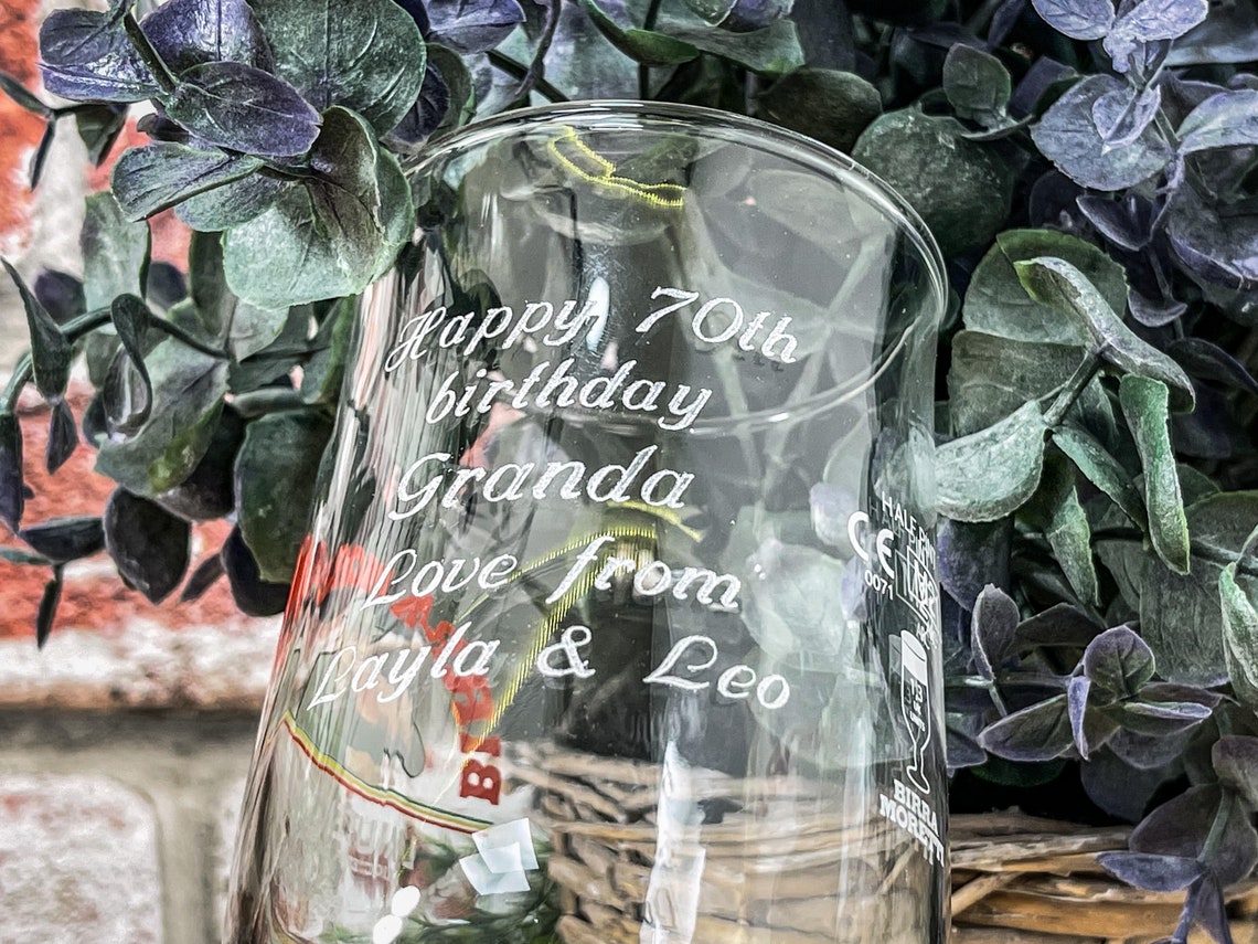 Engraved Birra Moretti Pint Glass. Personalised With Your | Etsy